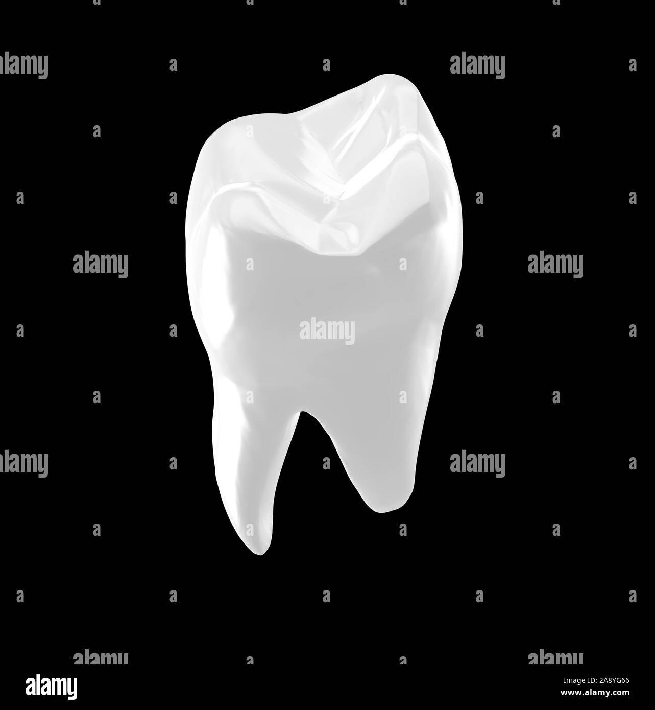 Tooth isolated on Black Background 3D Rendering Stock Photo - Alamy