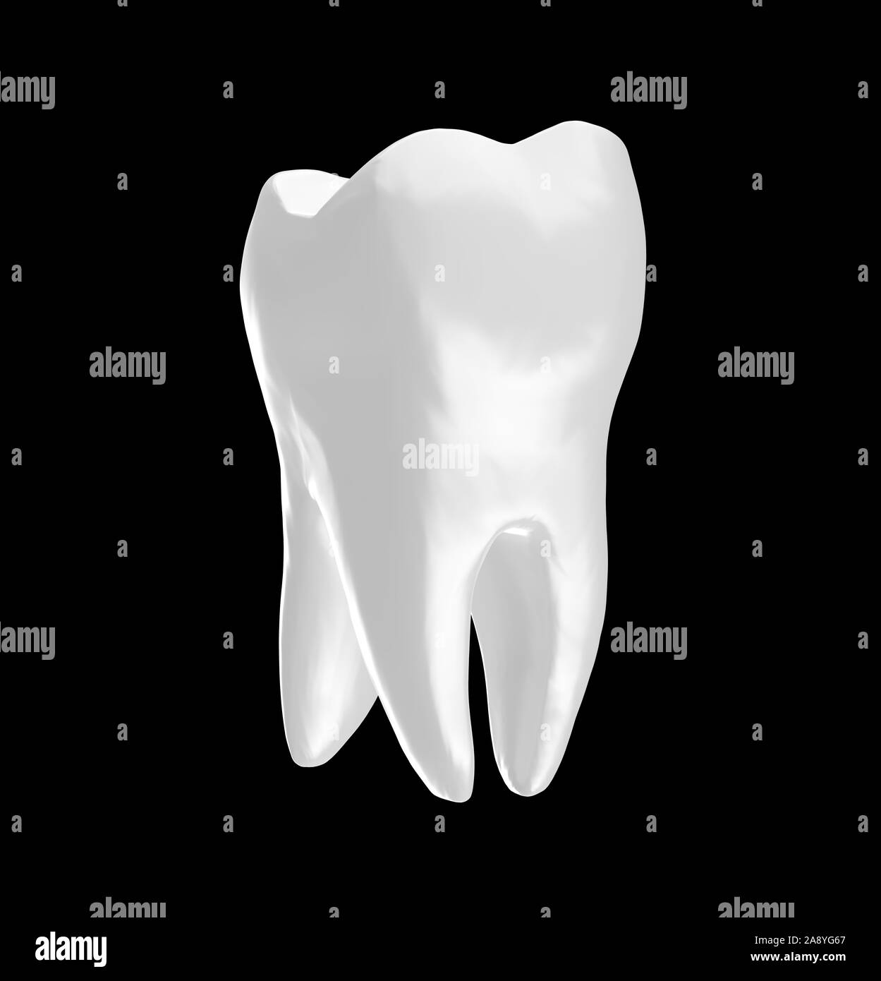 Tooth isolated on Black Background 3D Rendering Stock Photo - Alamy