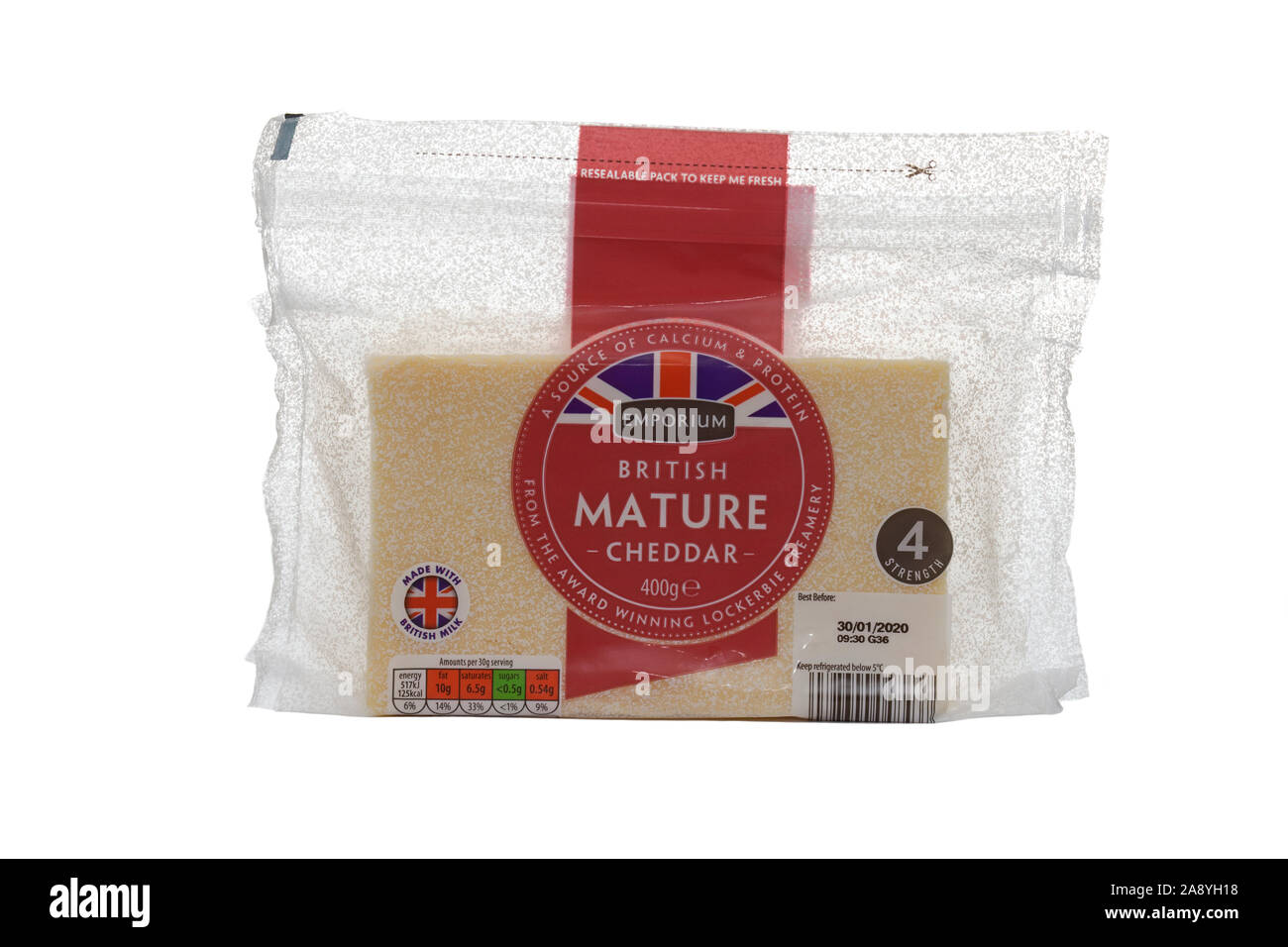 Whole Emporium British Mature Cheddar on isolated white background ...