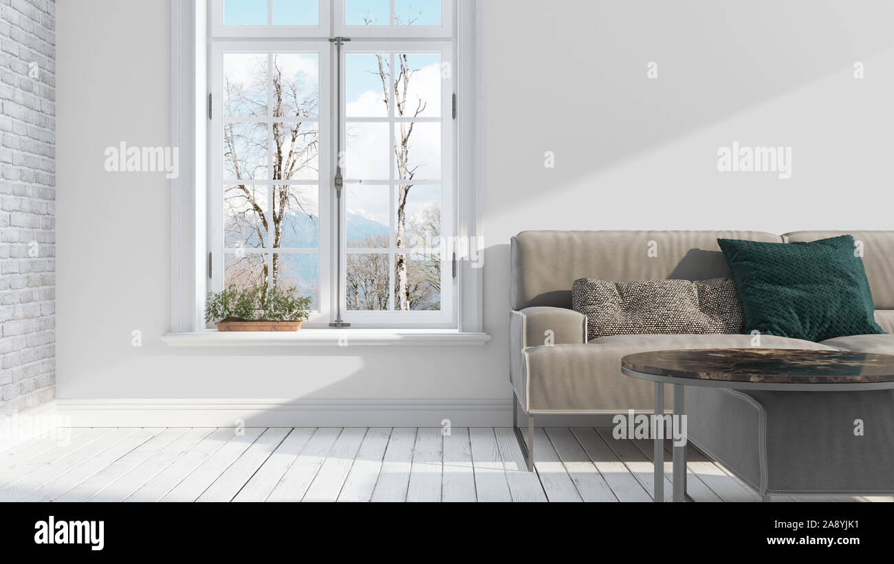 Modern bright interior . 3D rendering Stock Photo - Alamy