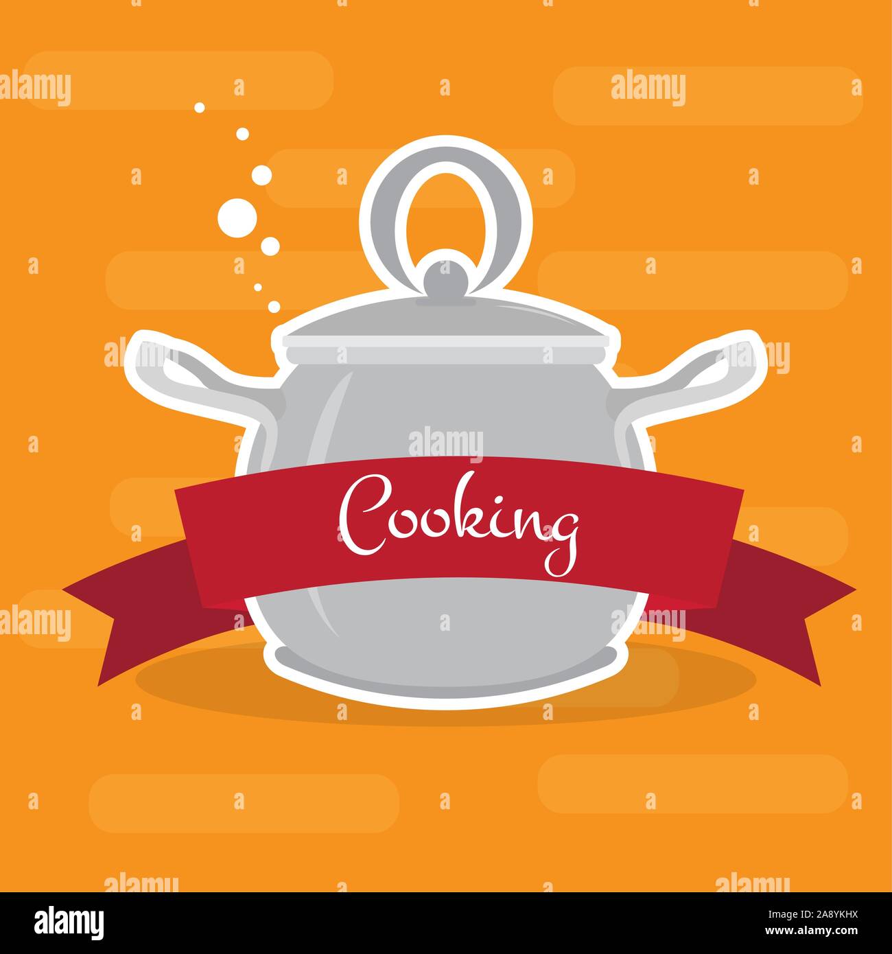 Isolated cooking pot over a colored background - Vector illustration ...