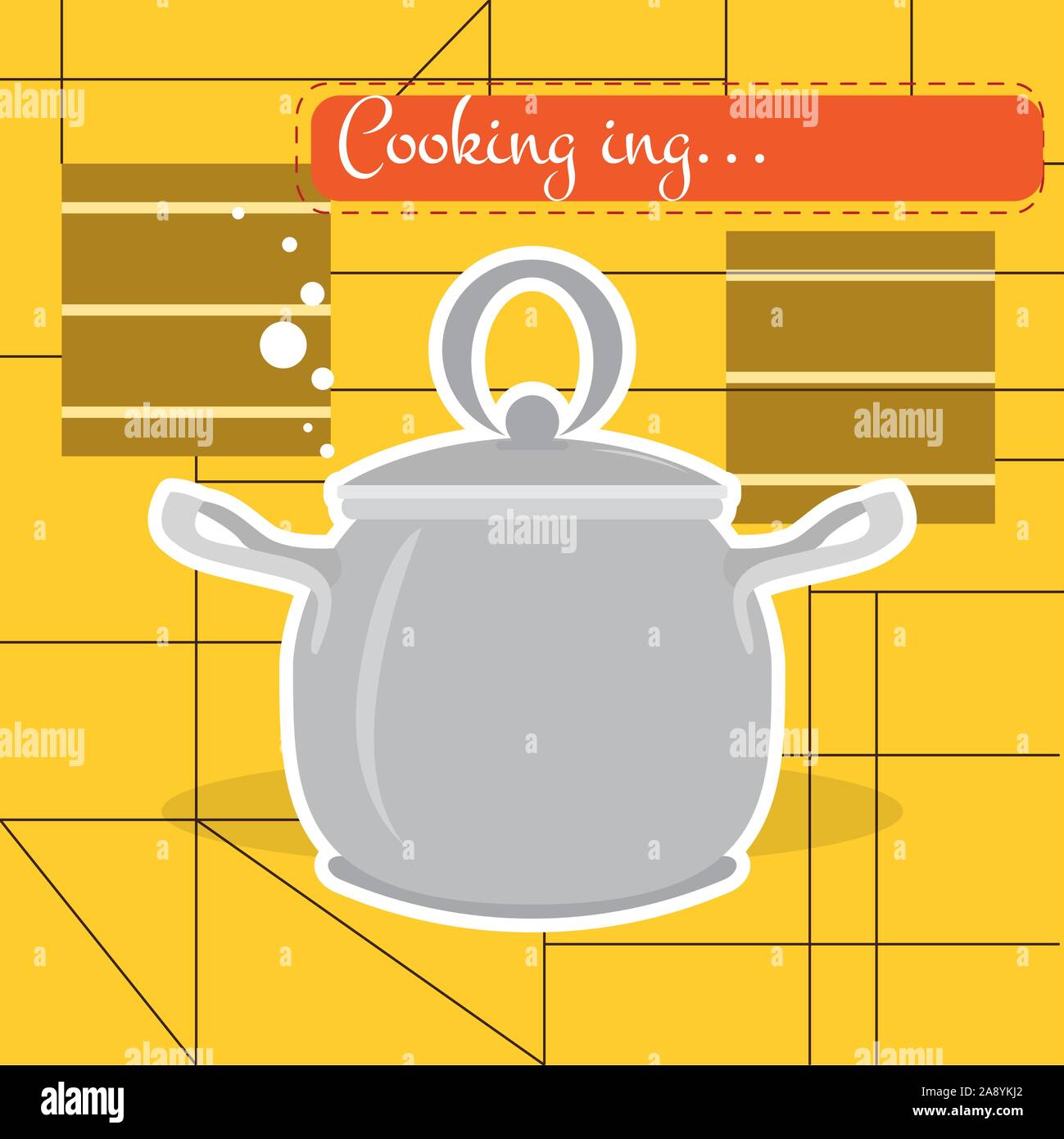 Isolated cooking pot over a colored background - Vector illustration ...