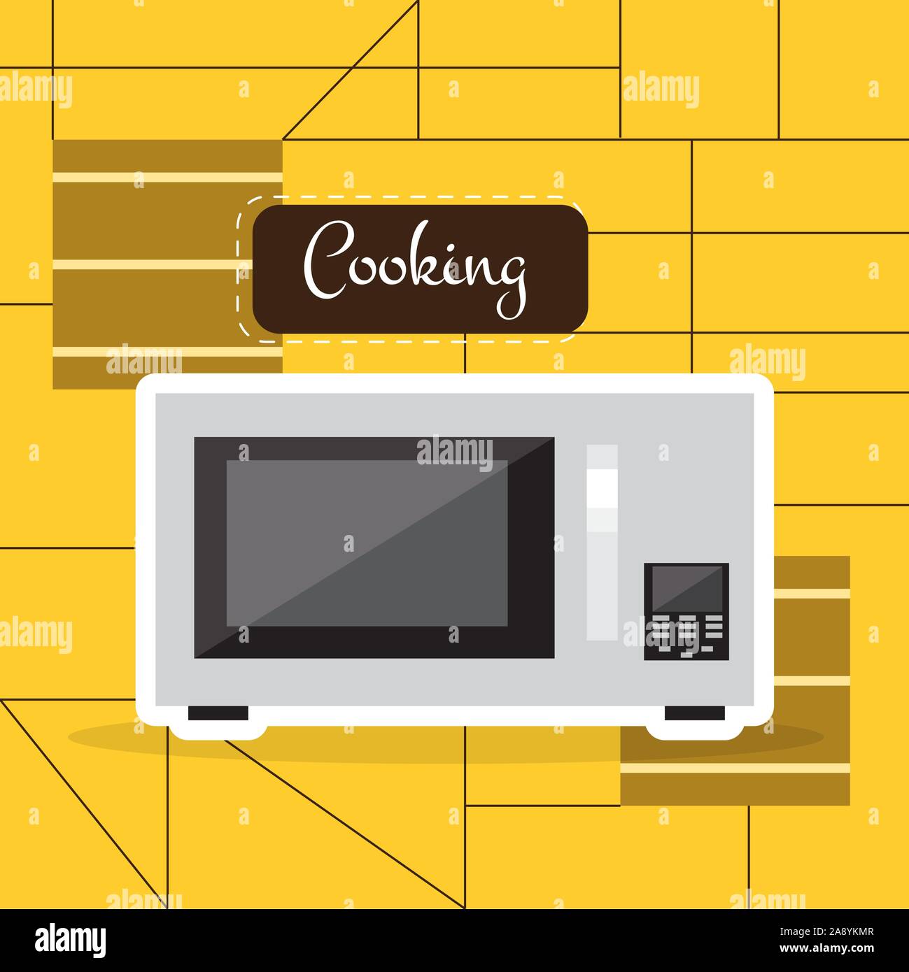 Isolated microwave over a colored background - Vector illustration ...