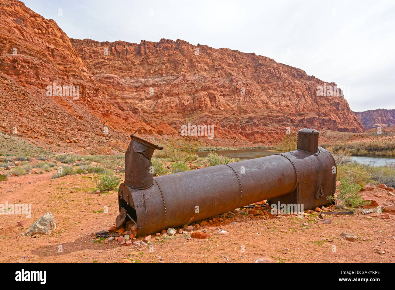 Old Steam Boiler Abandoned in the Desert near Lee's Ferry in Glen ...