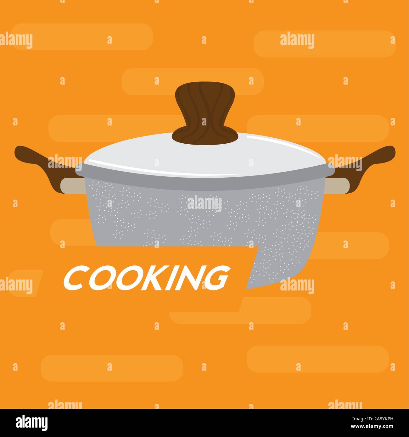 Isolated cooking pot over a colored background - Vector illustration ...