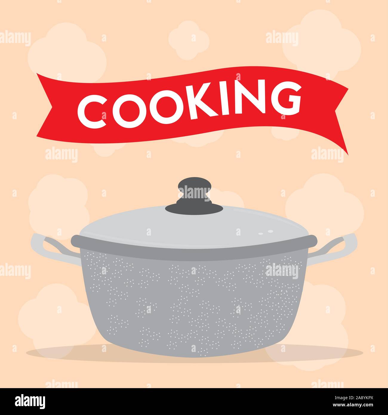 Isolated cooking pot over a colored background - Vector illustration ...