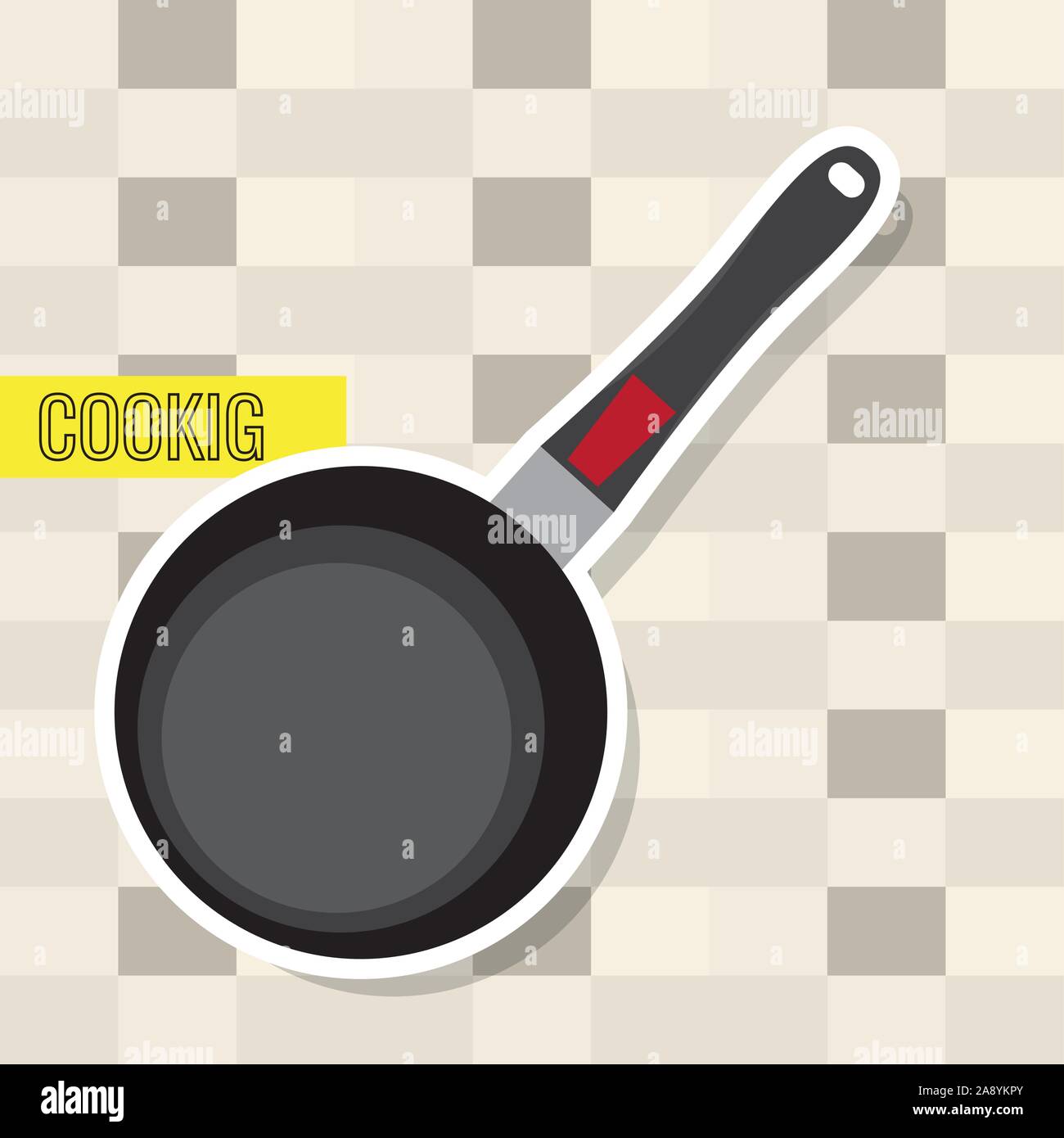 Isolated frying pan over a colored background - Vector Stock Vector ...