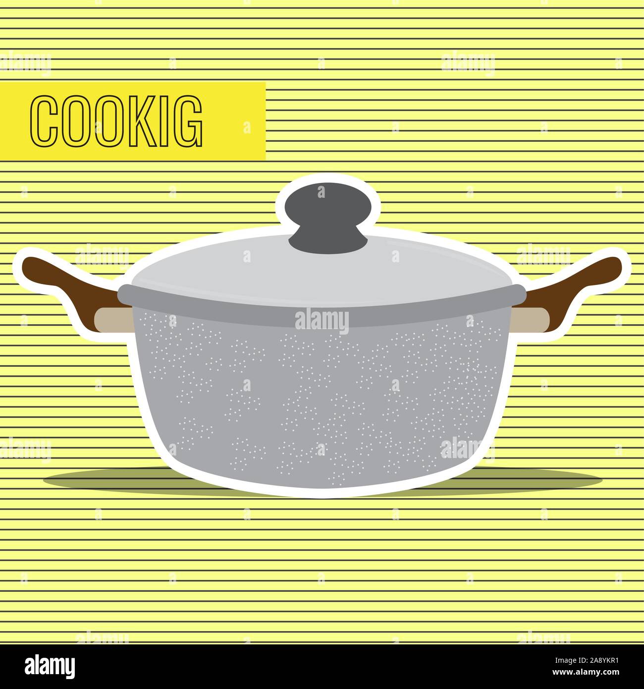 Isolated cooking pot over a colored background - Vector illustration ...