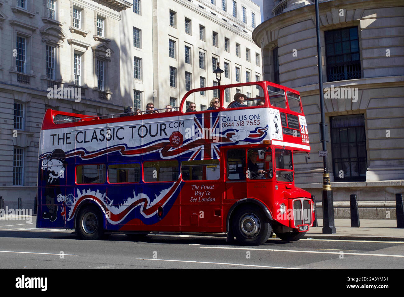 Red bus, London, England Stock Photo - Alamy