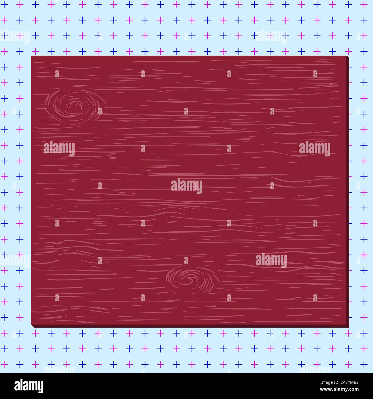 Square rectangle unreal cartoon wood wooden nailed stuck on coloured ...