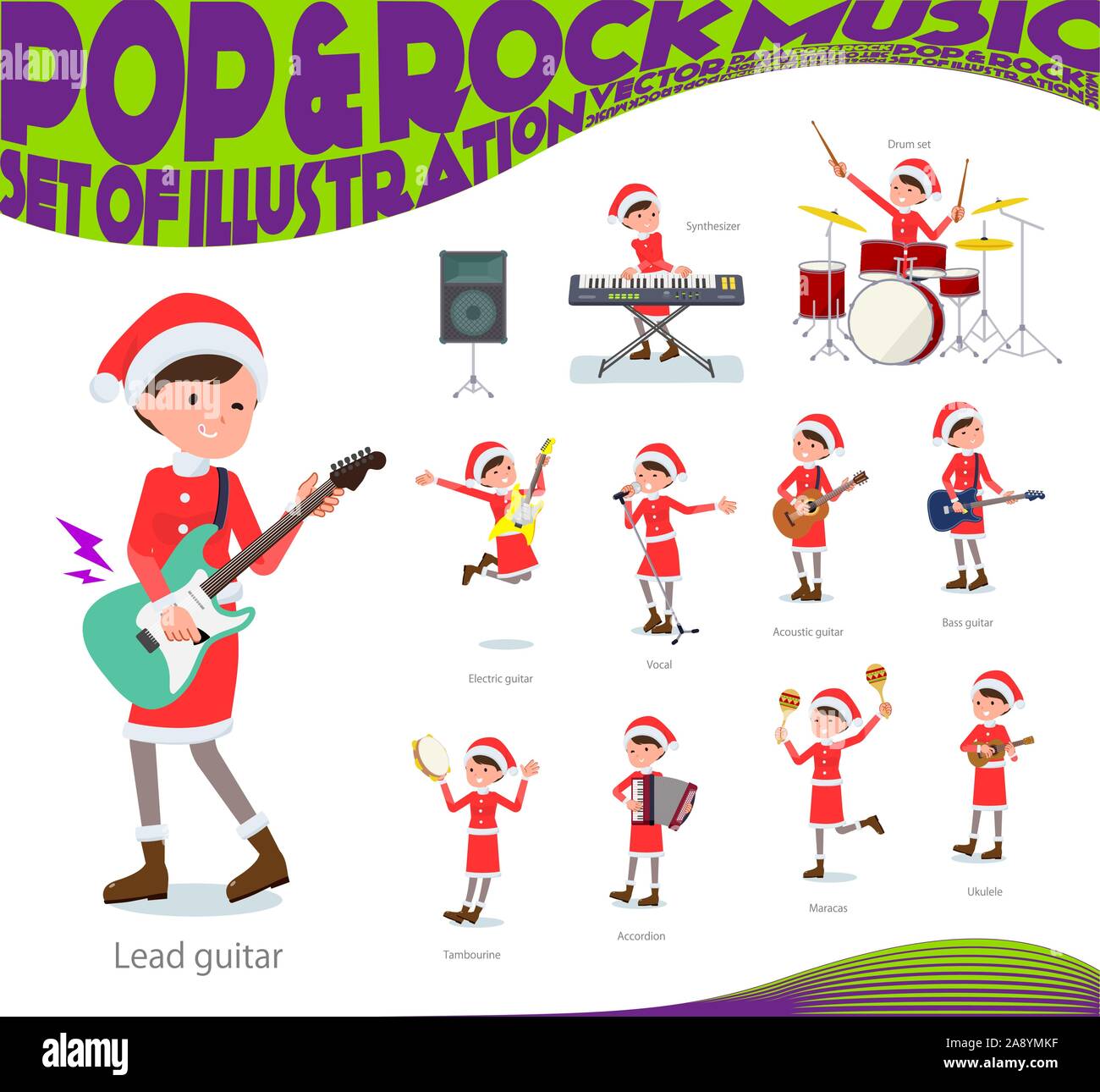 Guitar playing santa claus Stock Vector Images - Alamy