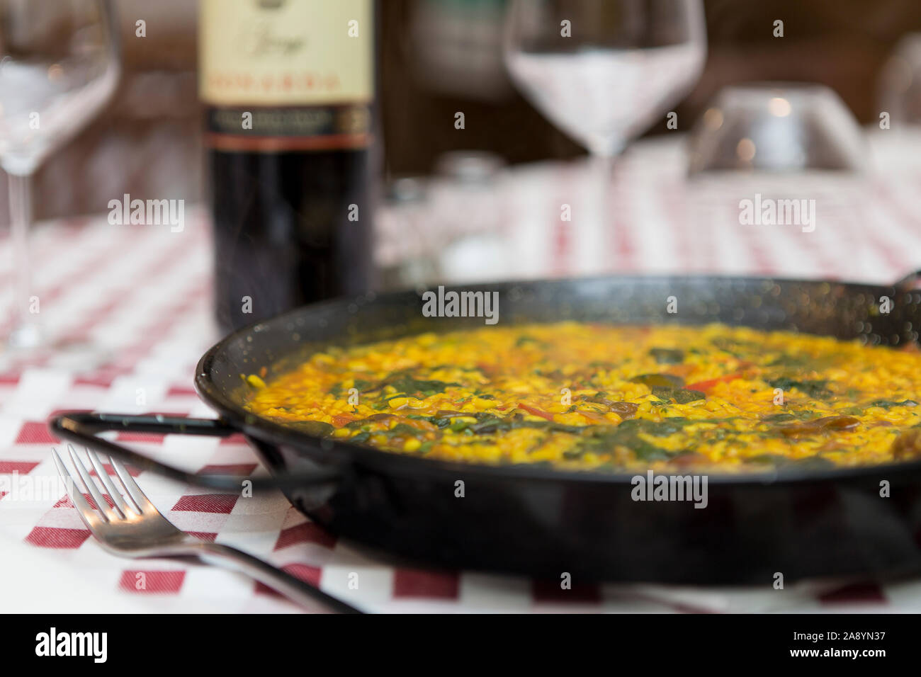 Detail of a prepared restaurant dinner table with miscellaneous recipes ...