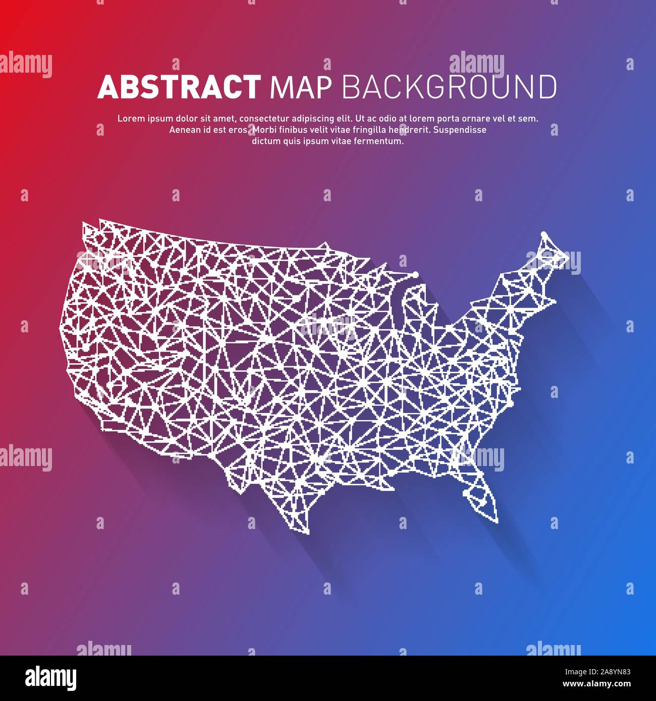 Abstract United States line map, vector, illustration, eps file Stock ...