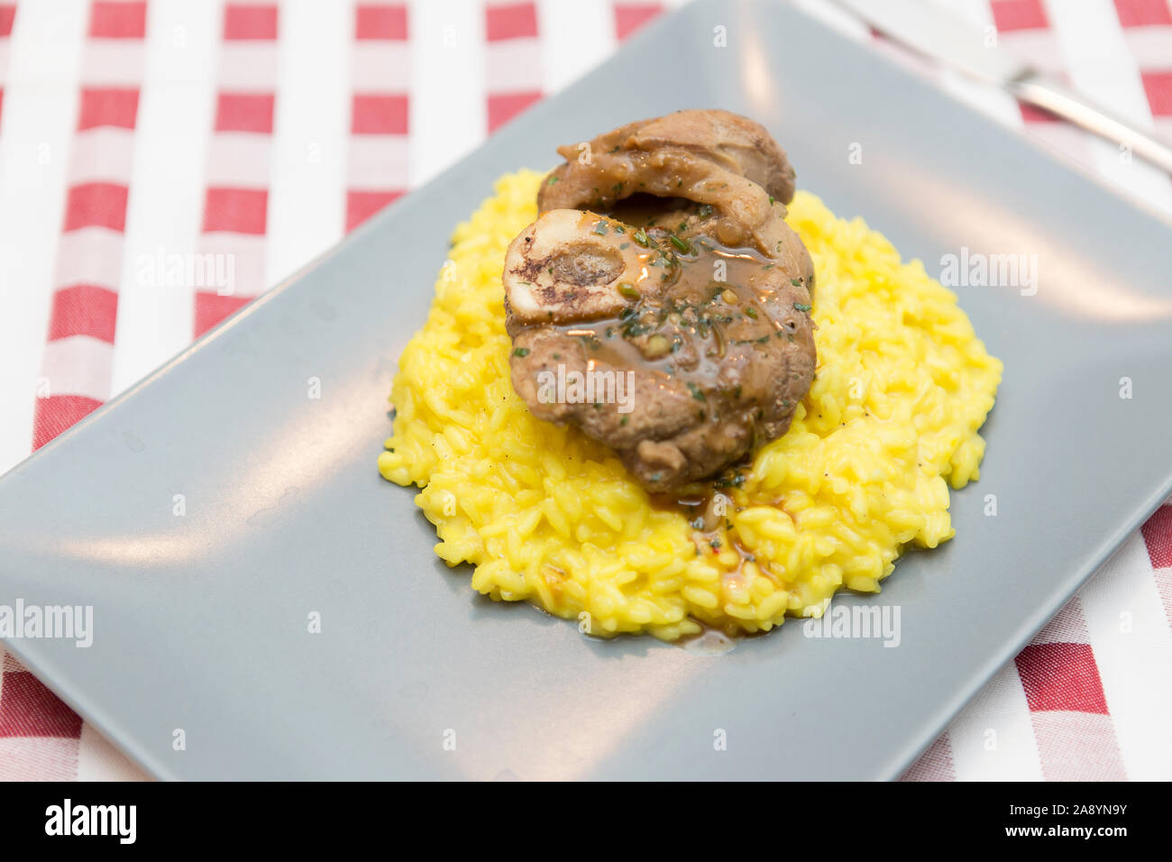 Detail of a prepared restaurant dinner table with miscellaneous recipes ...