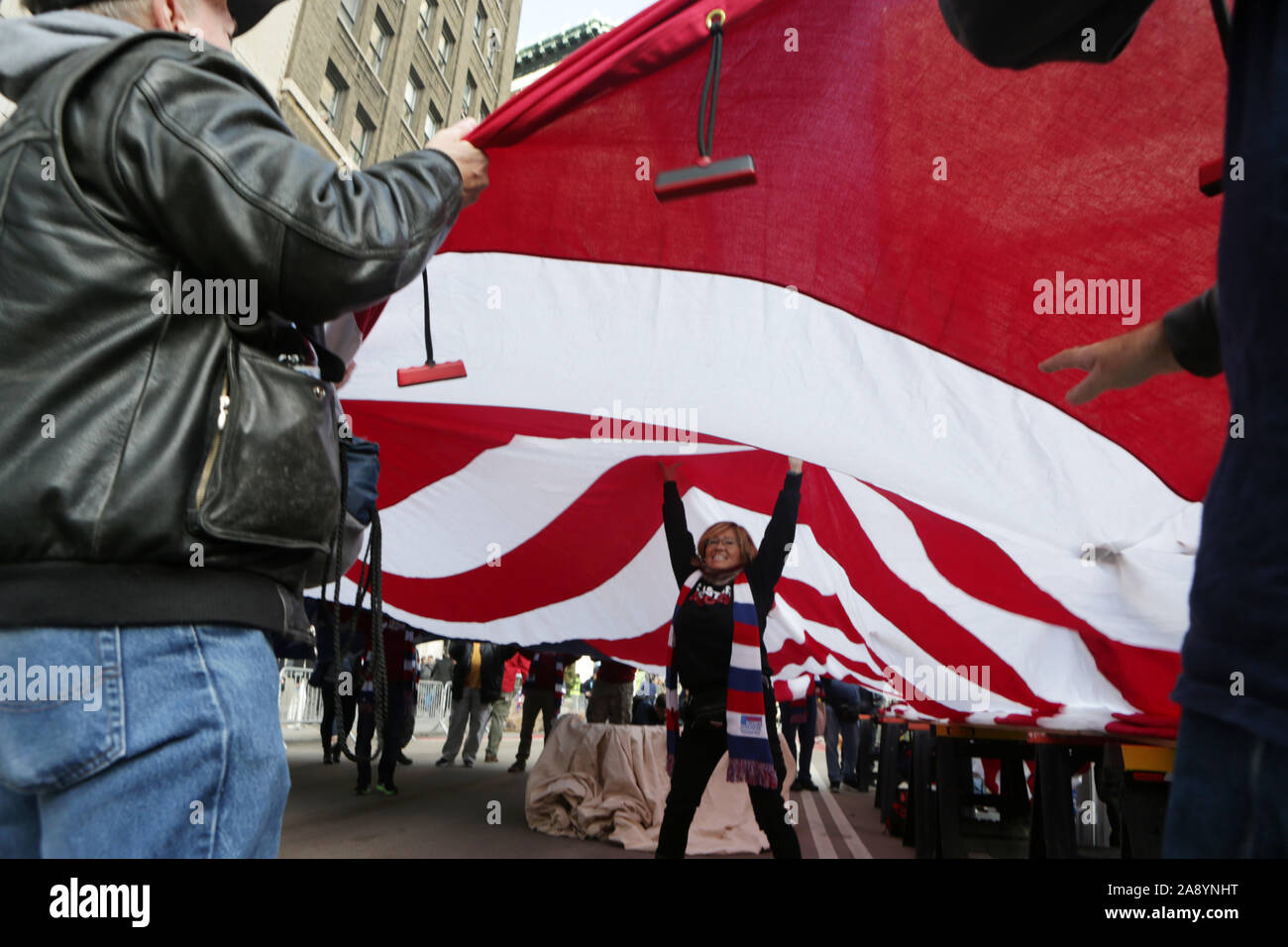 New York, New York, USA. 11th Nov, 2019. Parade Participants attend the ...
