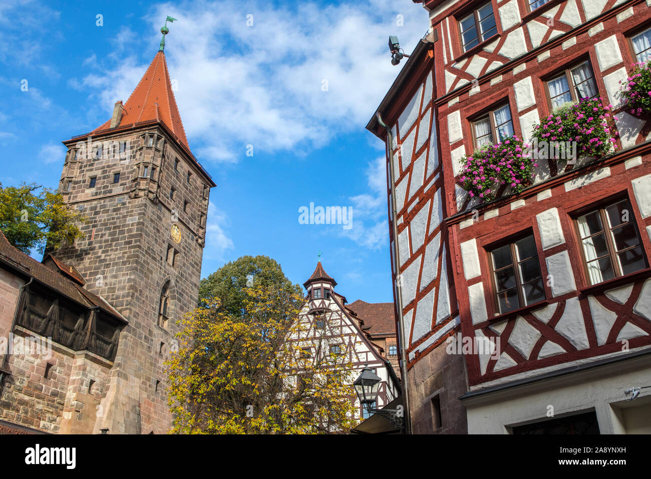 A view of the Tiergartnertor city gate and tower in the historic city ...