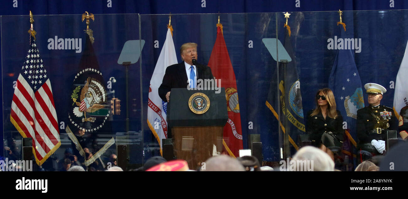 New York, New York, USA. 11th Nov, 2019. President DONALD TRUMP, with ...
