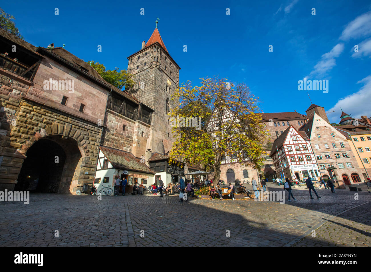 Nuremberg, Germany - October 25th 2019: A view of the Tiergartnertor ...