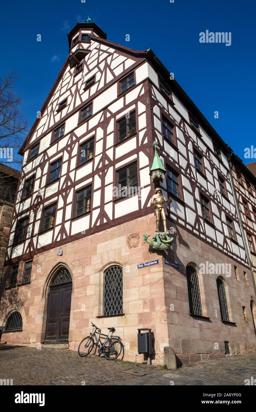 Nuremberg, Germany - October 25th 2019: A traditional timber-framed ...