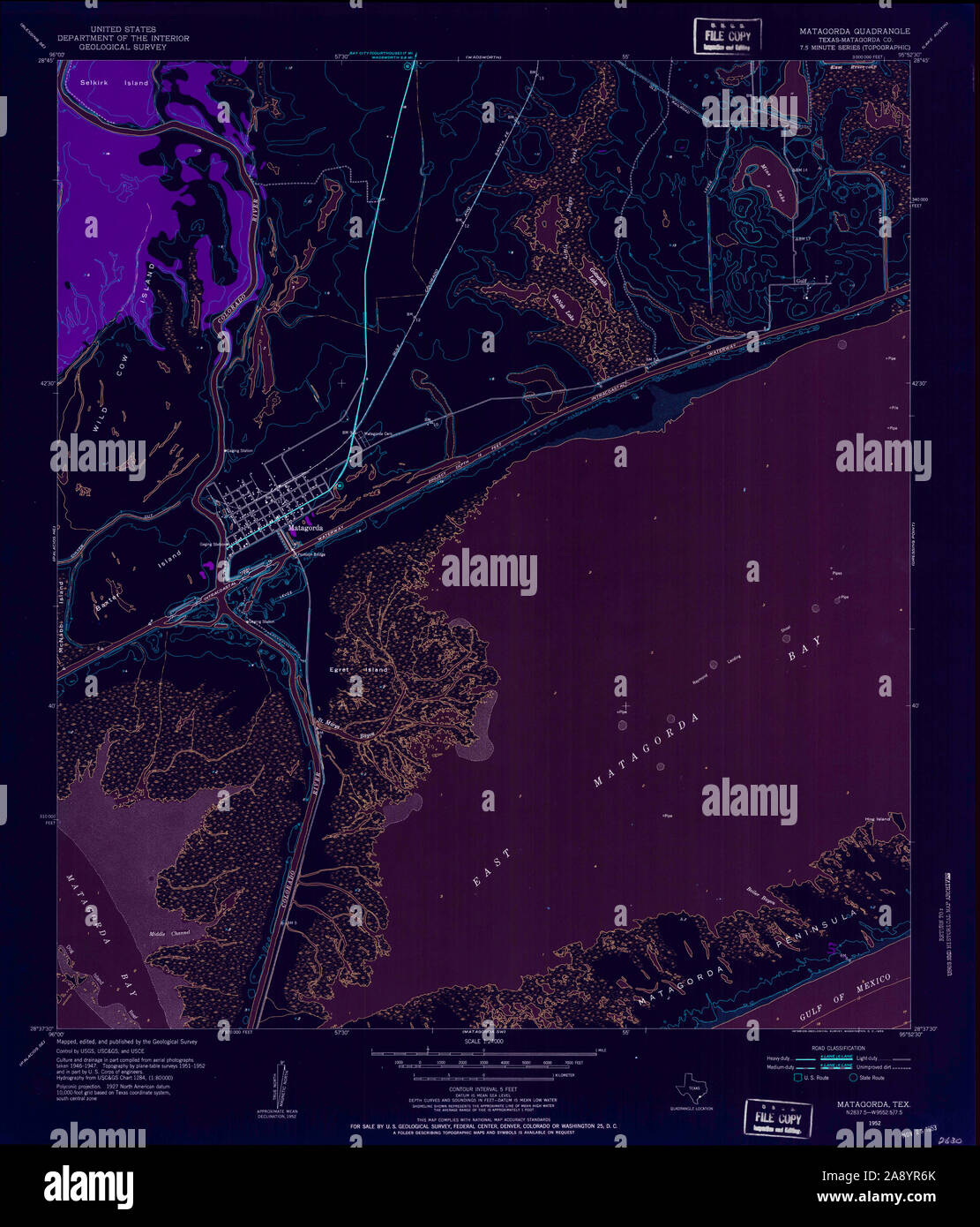 Matagorda map hi-res stock photography and images - Alamy