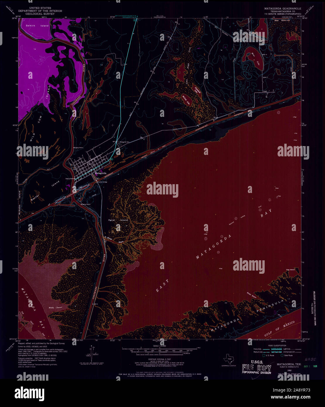 Matagorda map hi-res stock photography and images - Alamy