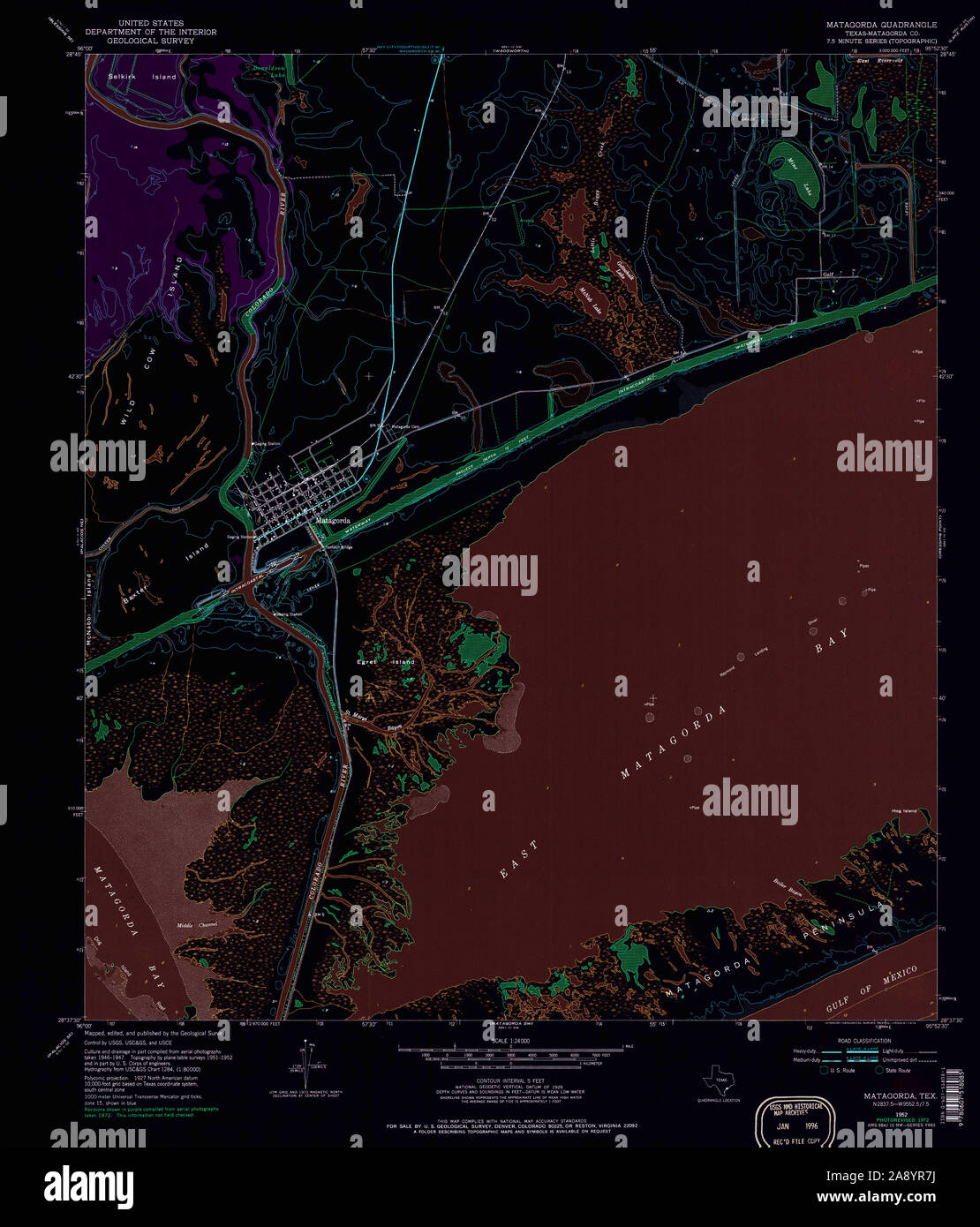 Matagorda map hi-res stock photography and images - Alamy