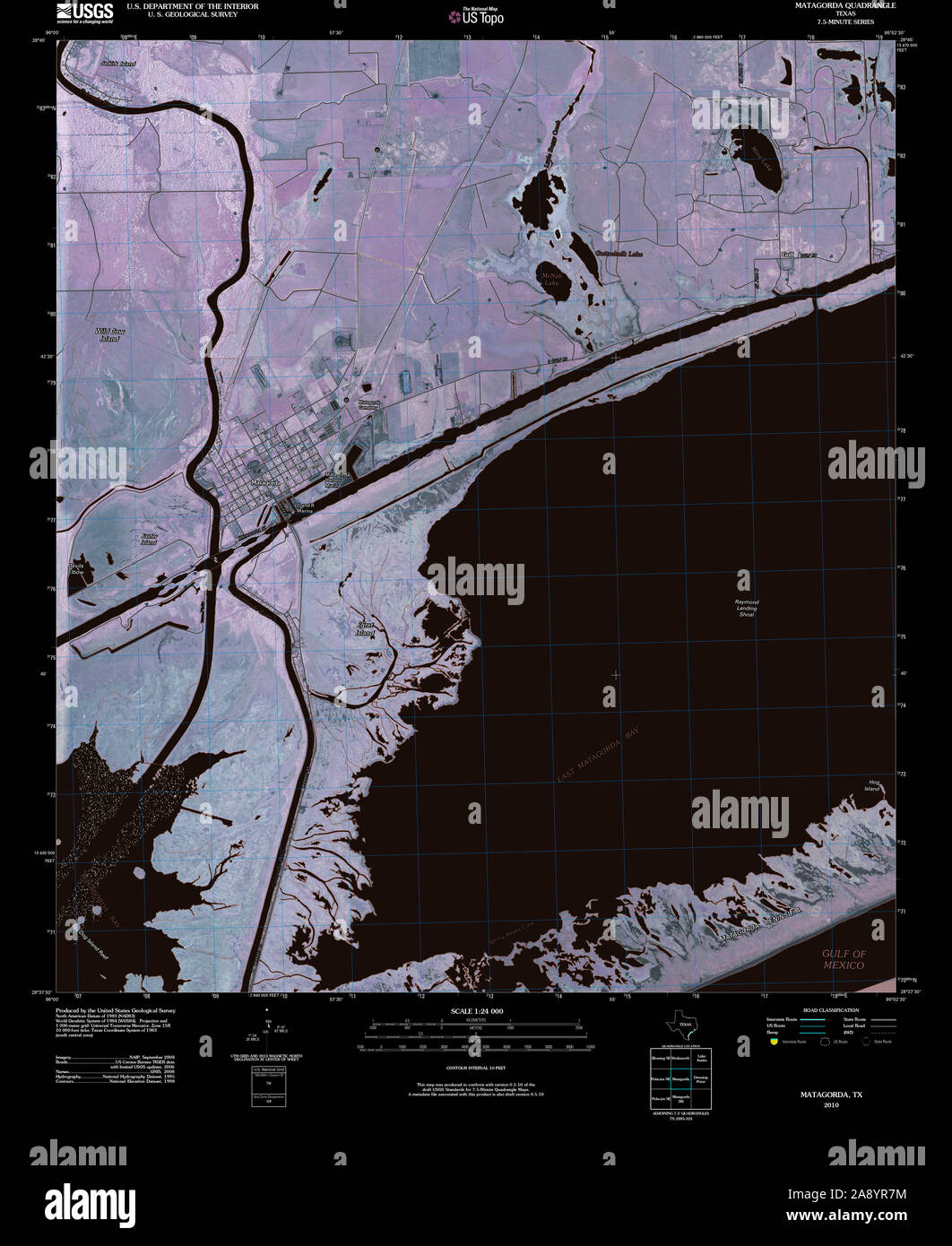 Matagorda map hi-res stock photography and images - Alamy