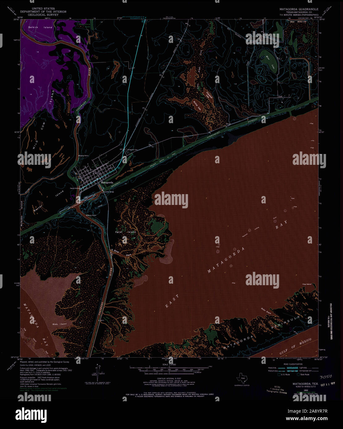 Matagorda map hi-res stock photography and images - Alamy