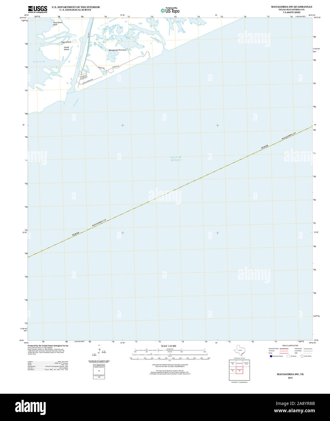 Matagorda map hi-res stock photography and images - Alamy