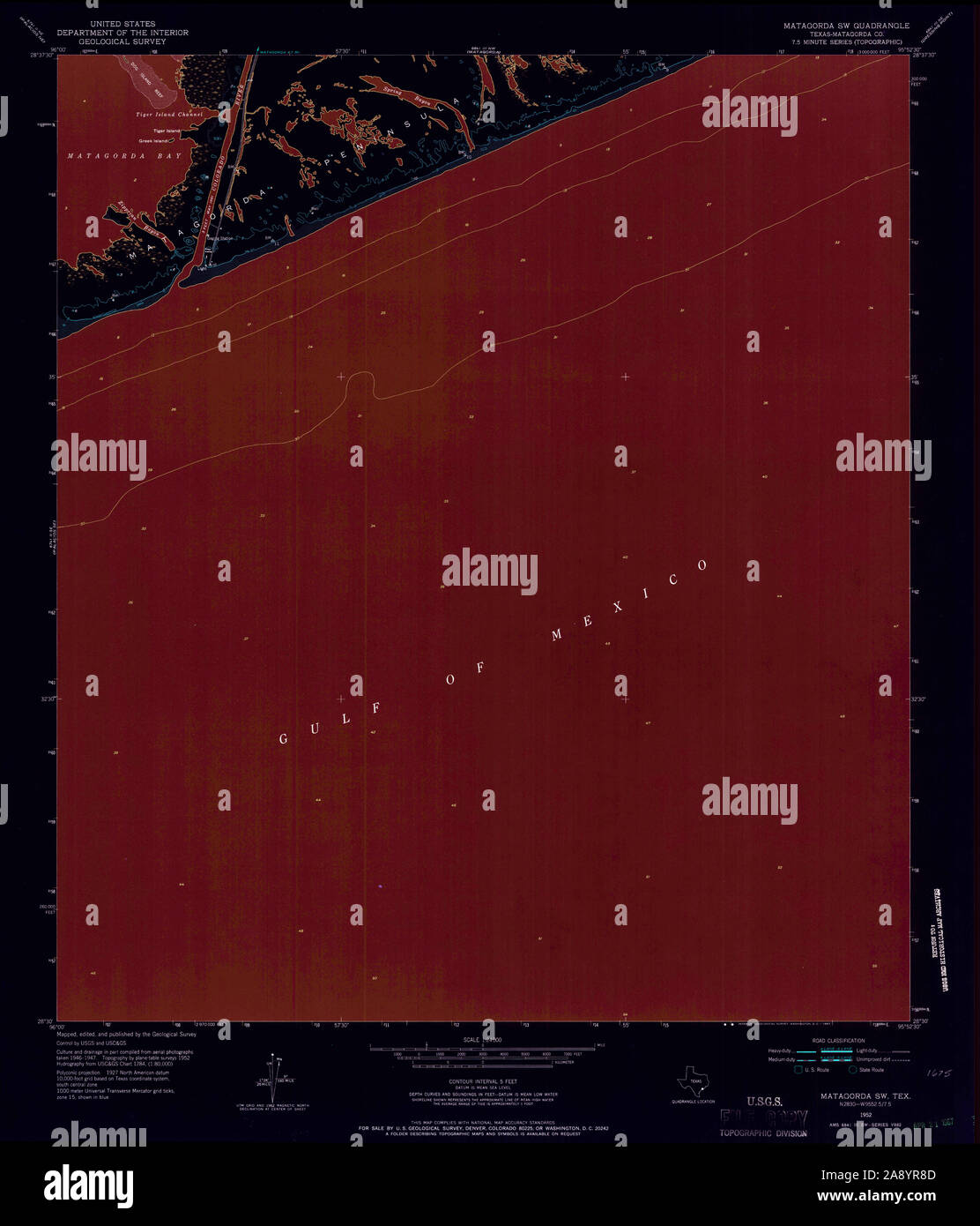 Matagorda map hi-res stock photography and images - Alamy