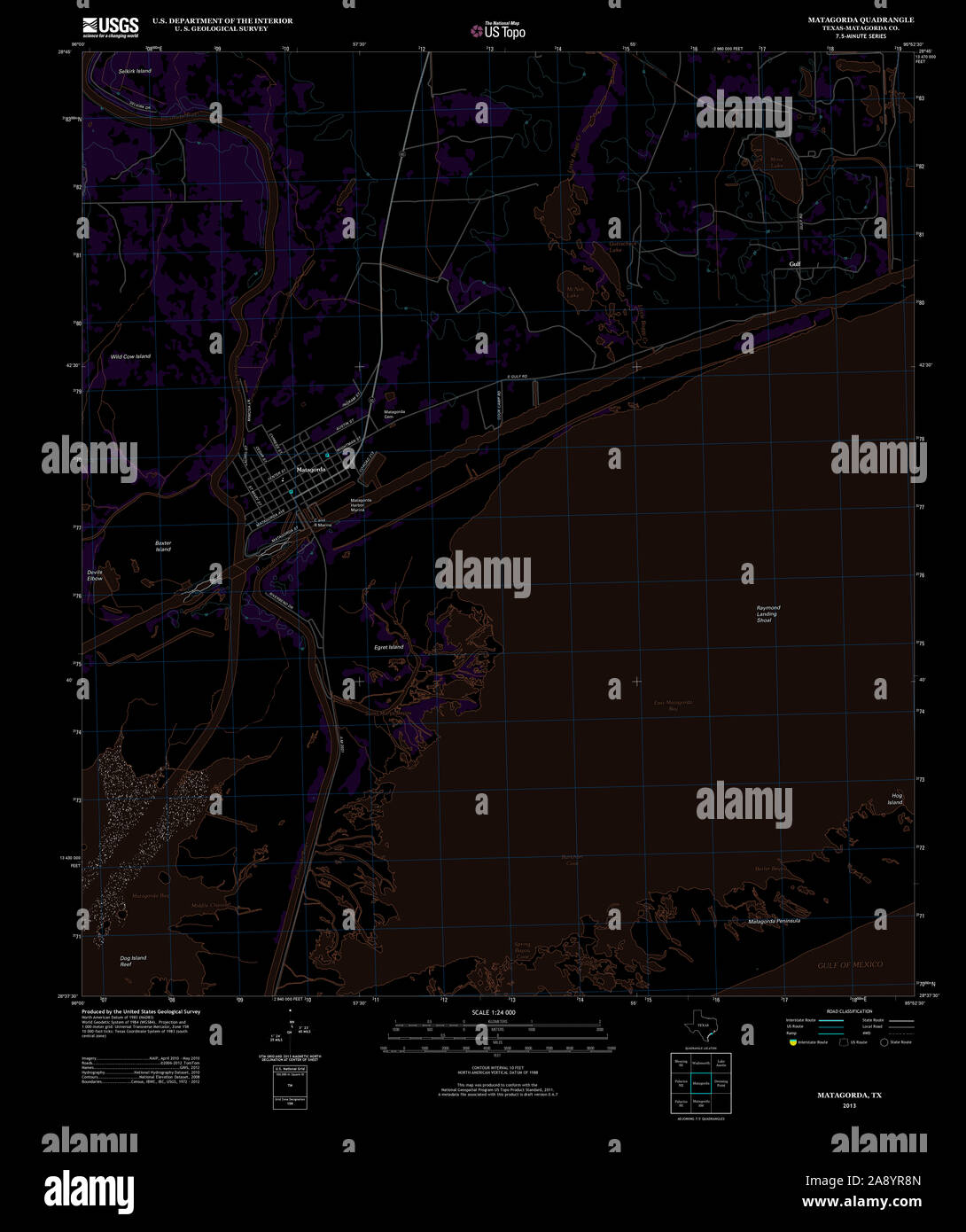 Matagorda map hi-res stock photography and images - Alamy
