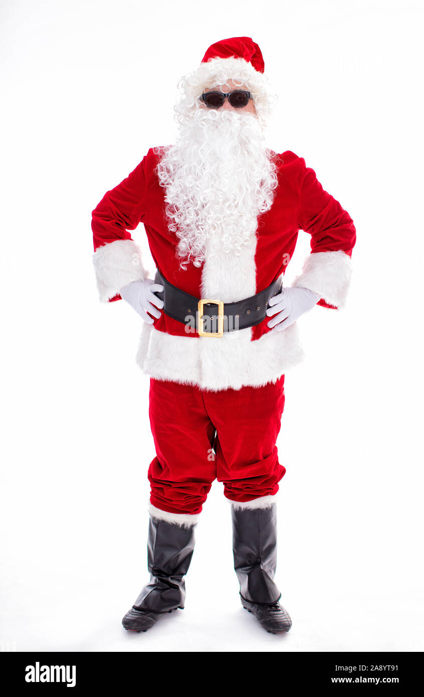 Happy Santa Claus isolated on white background Stock Photo - Alamy