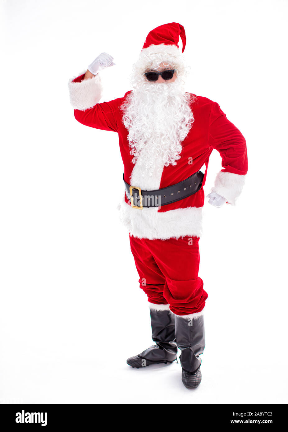 Happy Santa Claus isolated on white background Stock Photo - Alamy