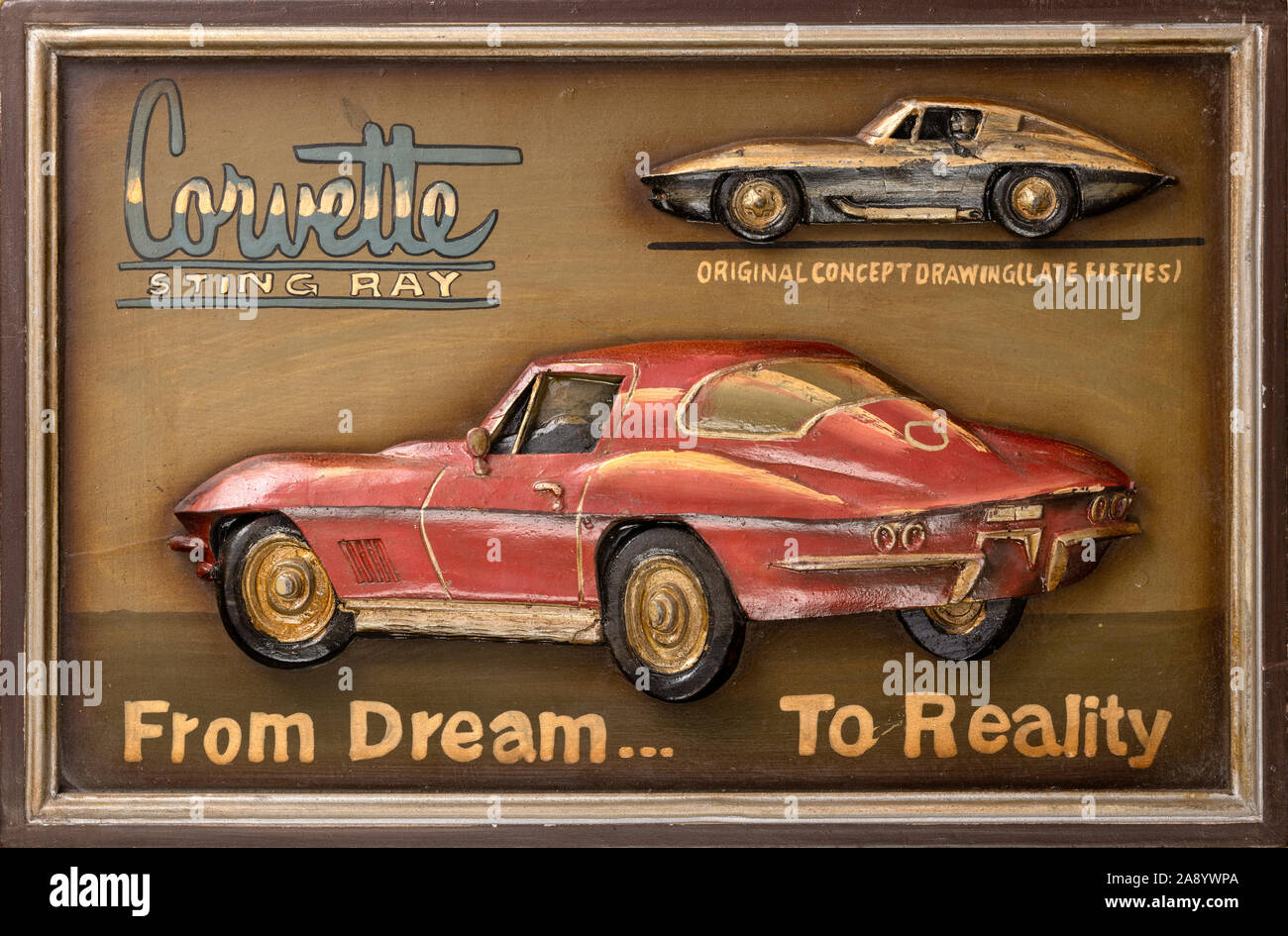 Image of 3D home decor indoor Wall Art depicting the Corvette Stingray ...