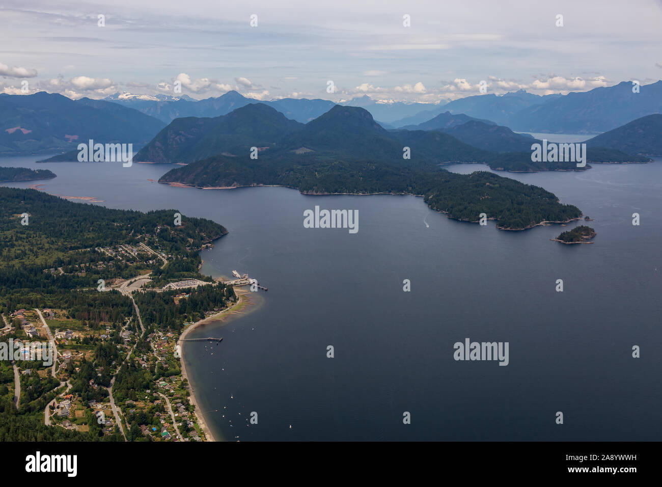 Gibsons, Sunshine Coast, British Columbia, Canada. Aerial View of a ...