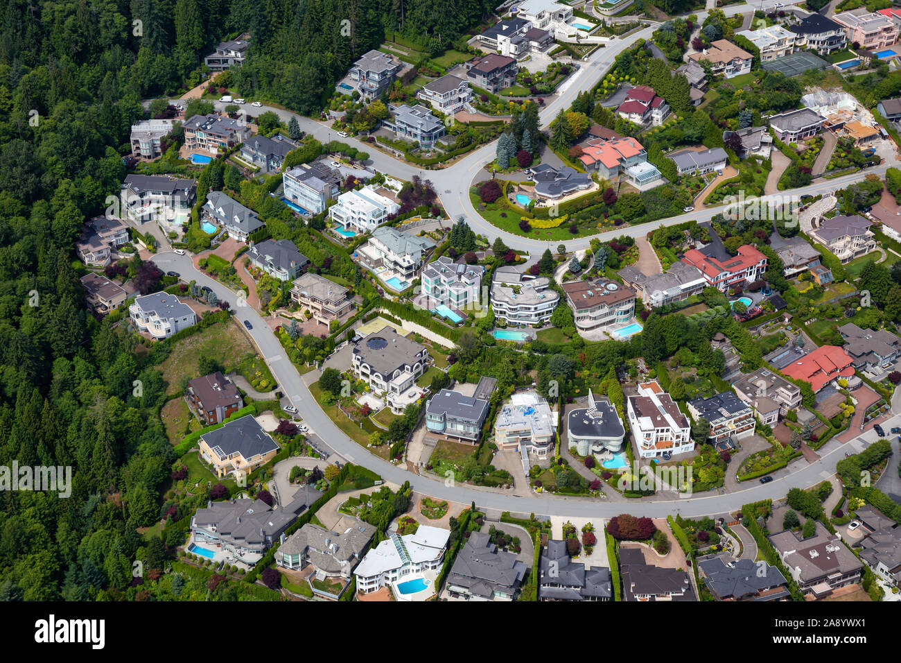 British Columbia Luxury Homes Aerial View Of Luxury Homes In British