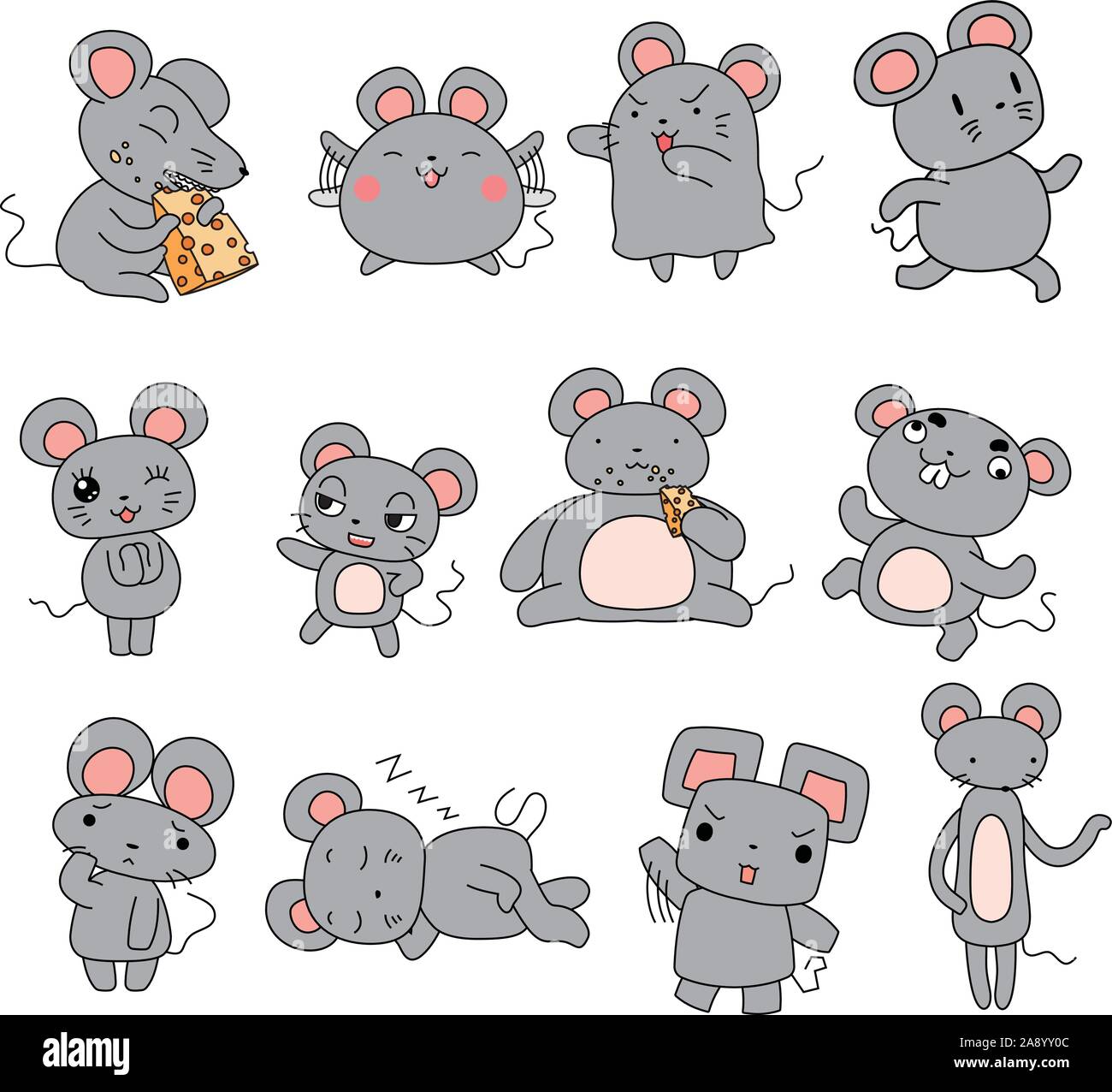 This is a illustration of Various mouse character Stock Vector Image ...
