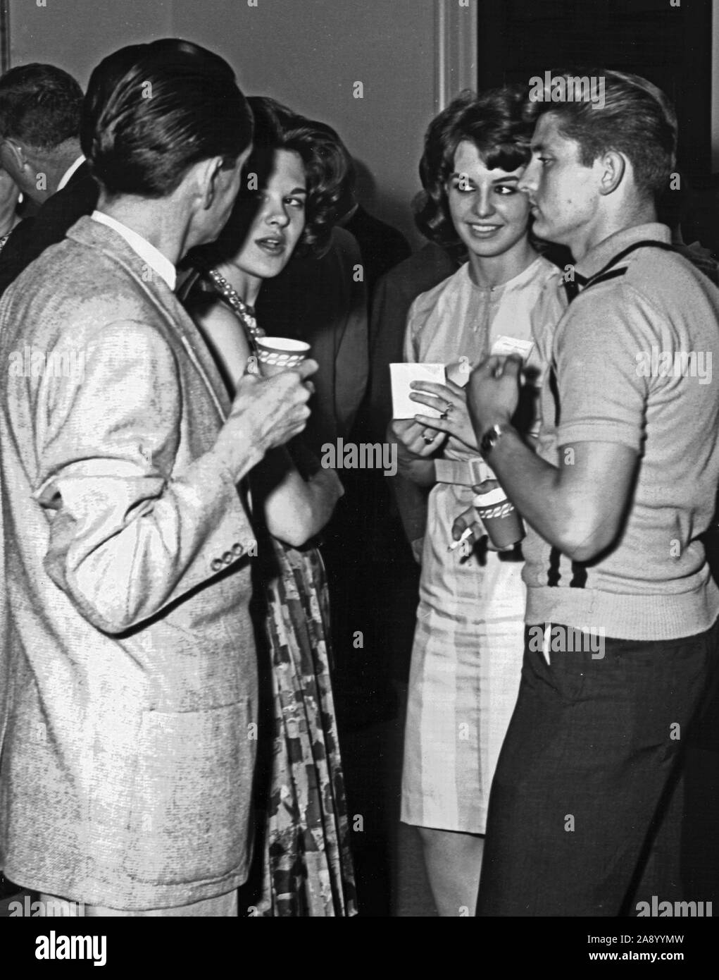1960s office party, people drinking refreshments ca. 1963 Stock Photo ...