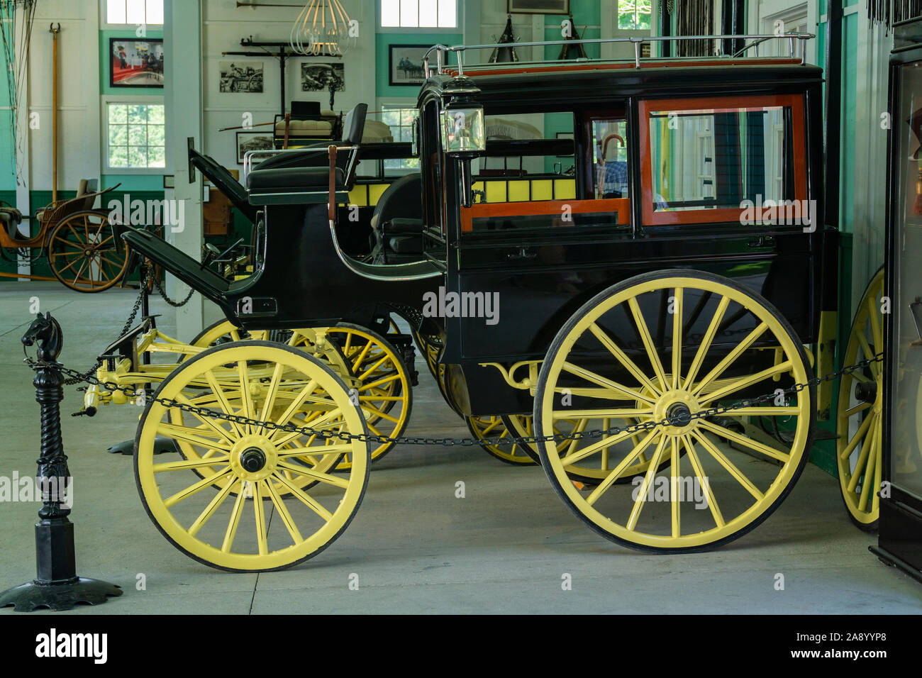 Horse drawn carriage in Mackinac Island carriage museum Stock Photo - Alamy