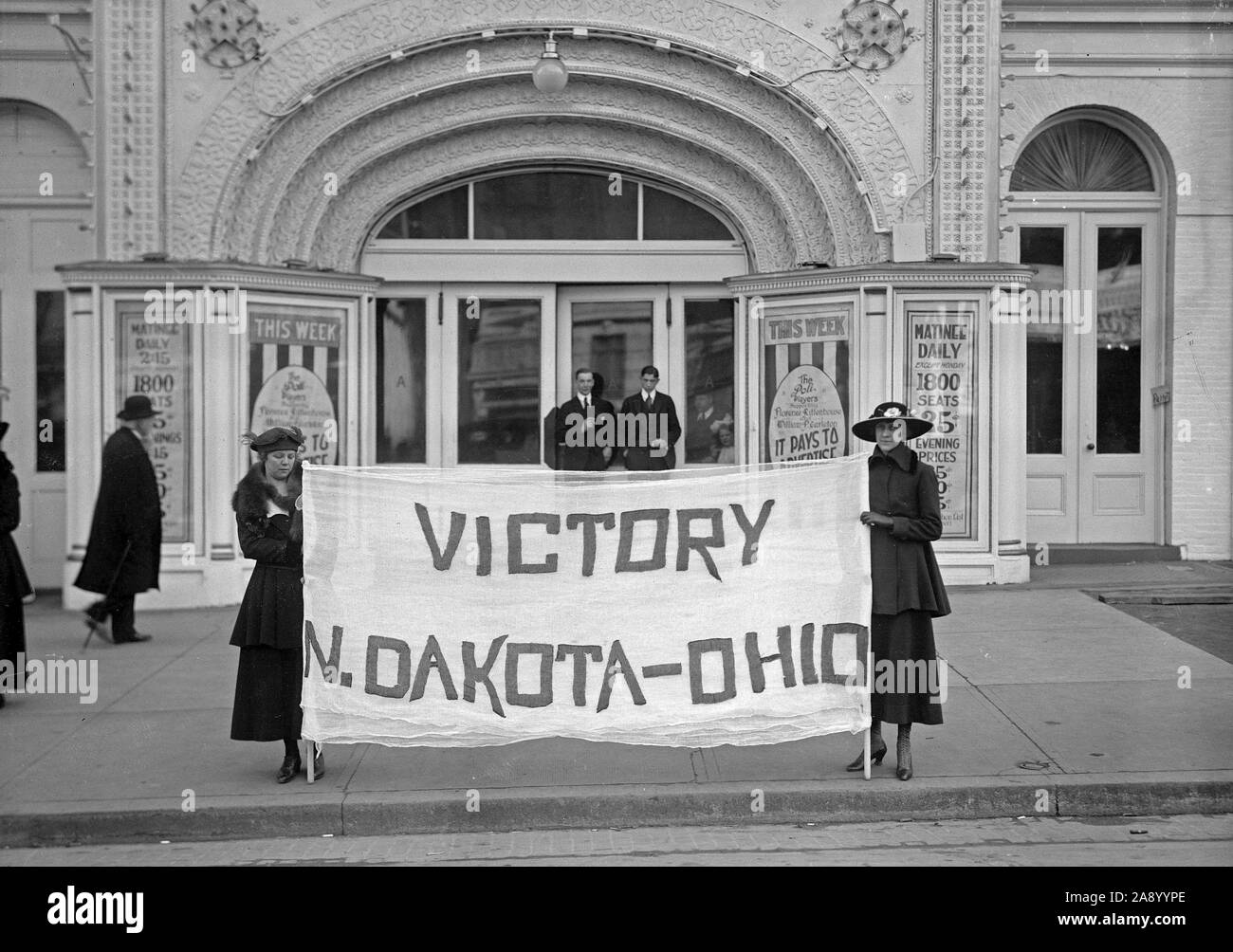 Woman Suffrage victory sign North Dakota and Ohio ca. 1917 Stock Photo ...