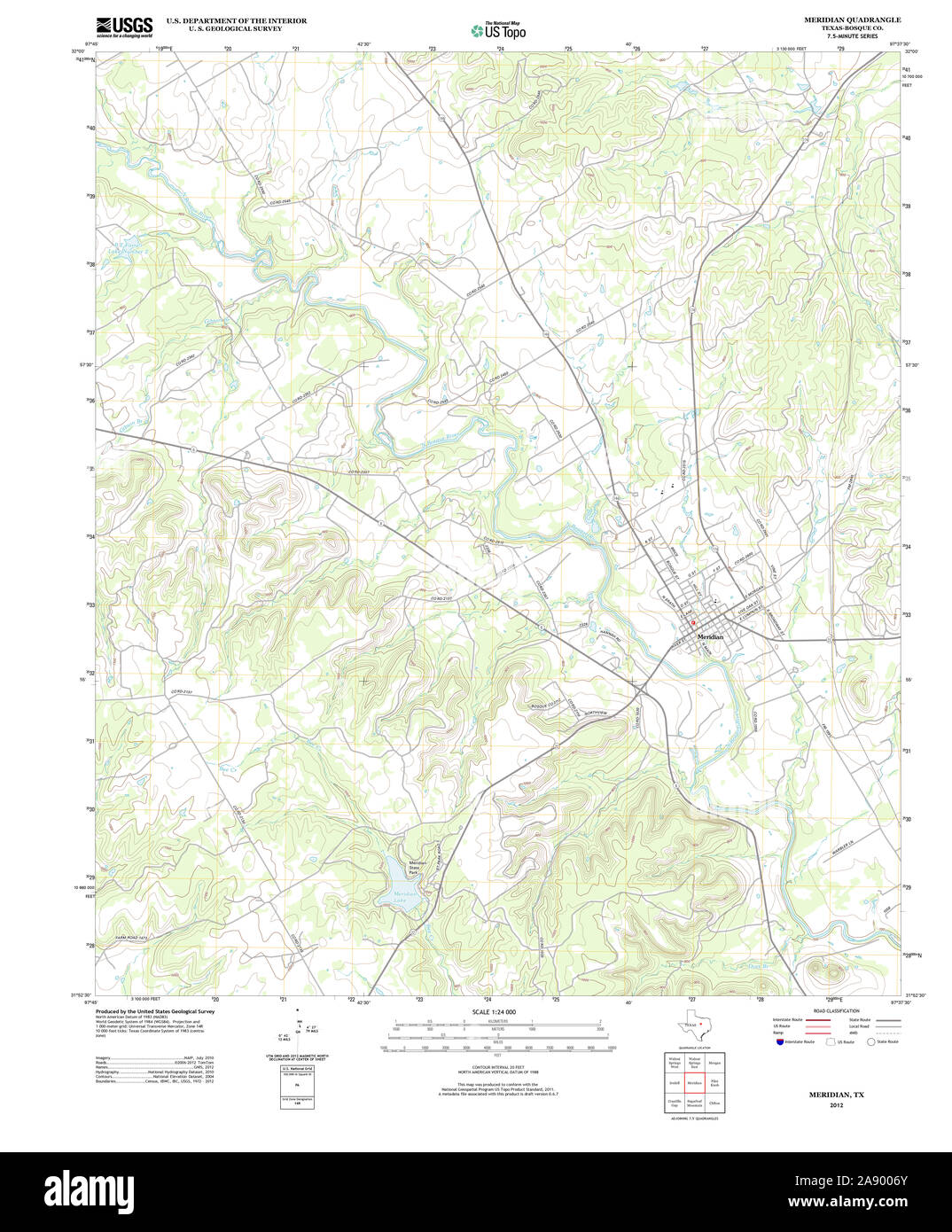 USGS TOPO Map Texas TX Meridian 20121206 TM Restoration Stock Photo - Alamy