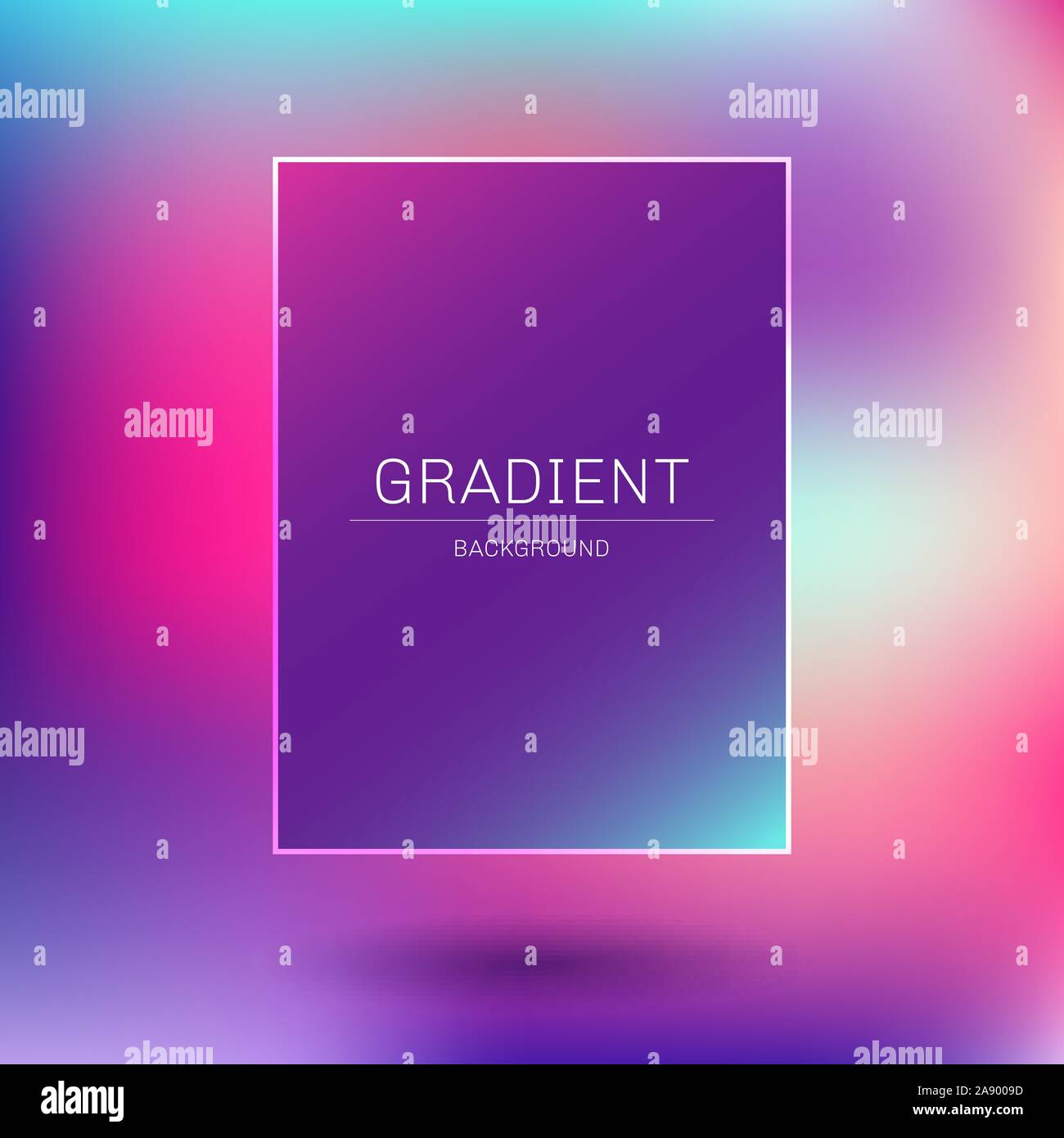 Abstract template rectangle frame pink, purple, blue gradient color on ...