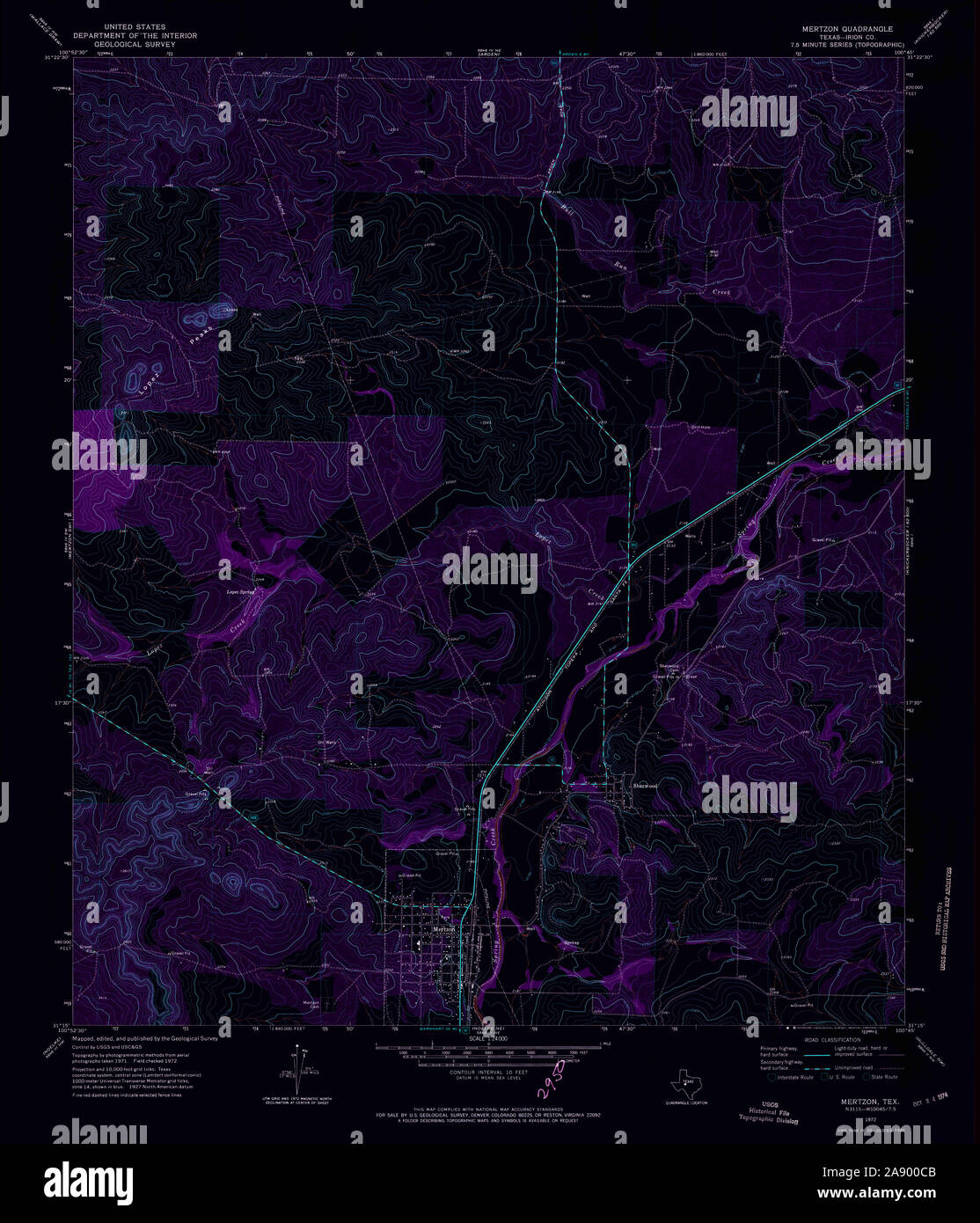 Mertzon map hi-res stock photography and images - Alamy