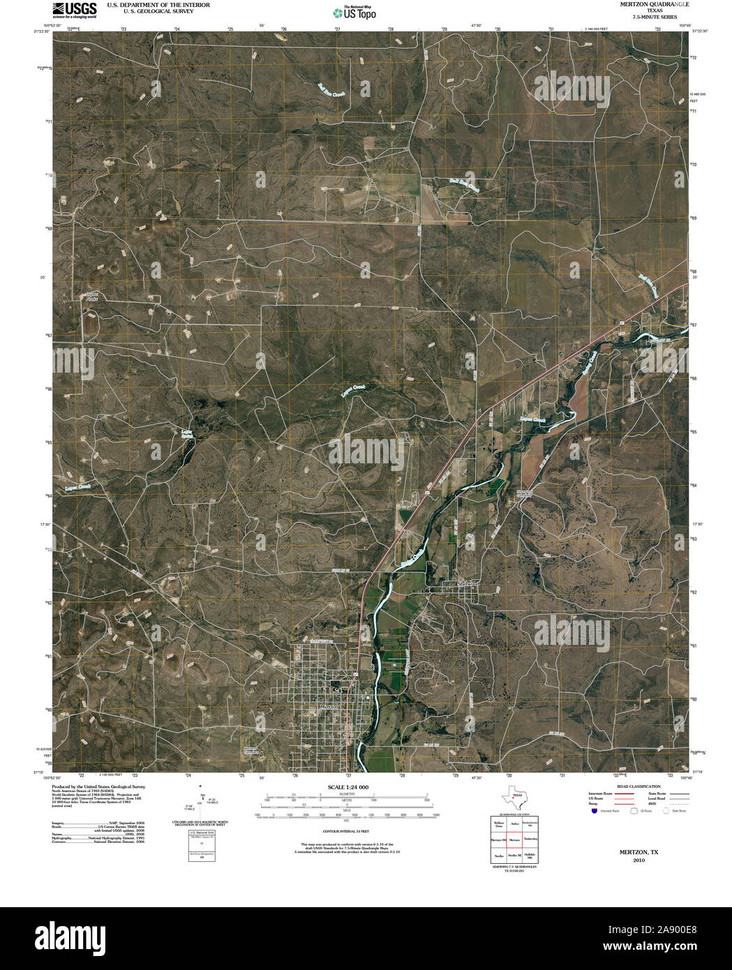 Mertzon texas map hi-res stock photography and images - Alamy