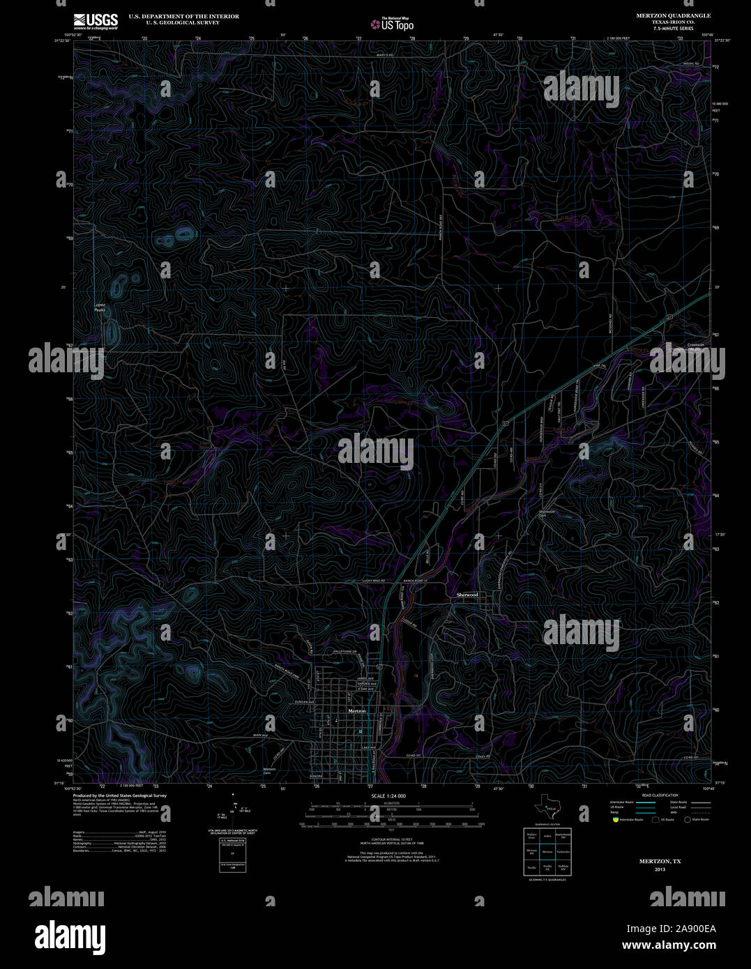 Mertzon texas map hi-res stock photography and images - Alamy