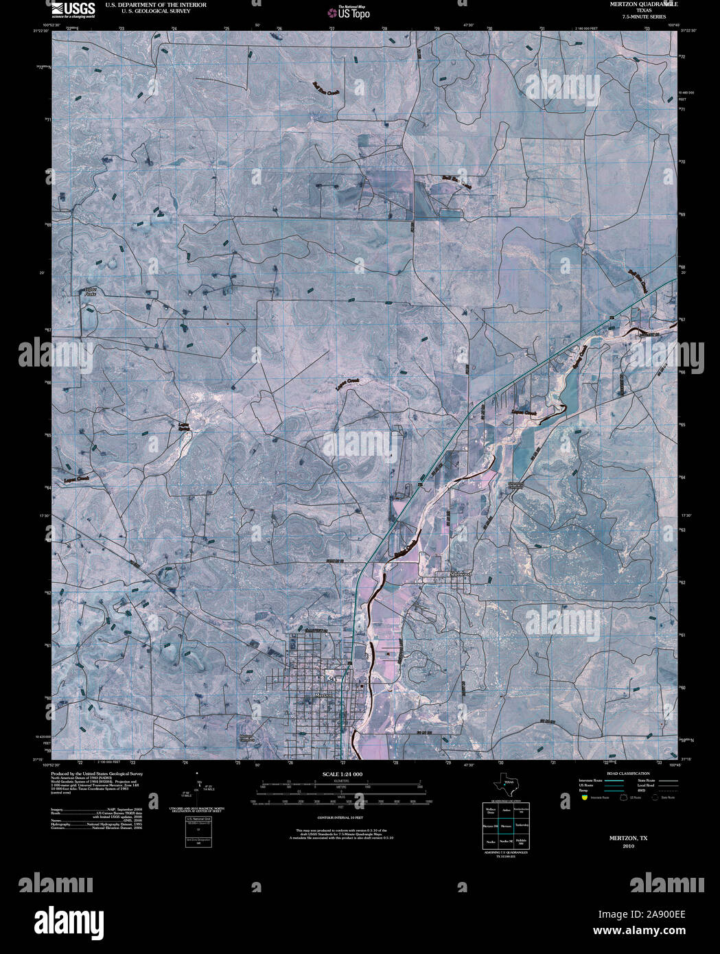 Mertzon map hi-res stock photography and images - Alamy