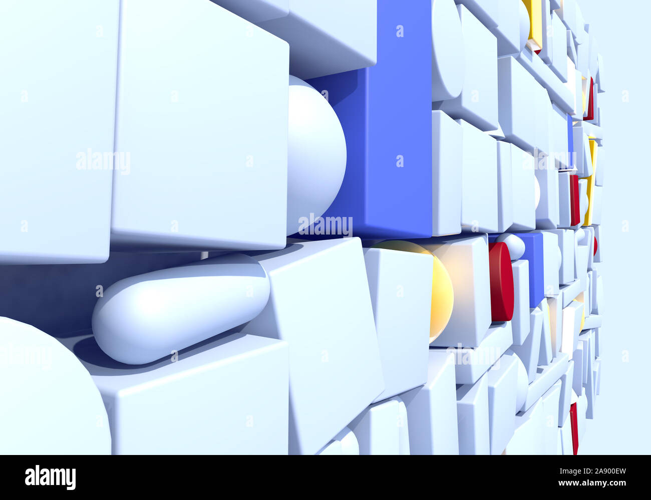 Abstract background with wall of multiple 3d shapes Stock Photo - Alamy