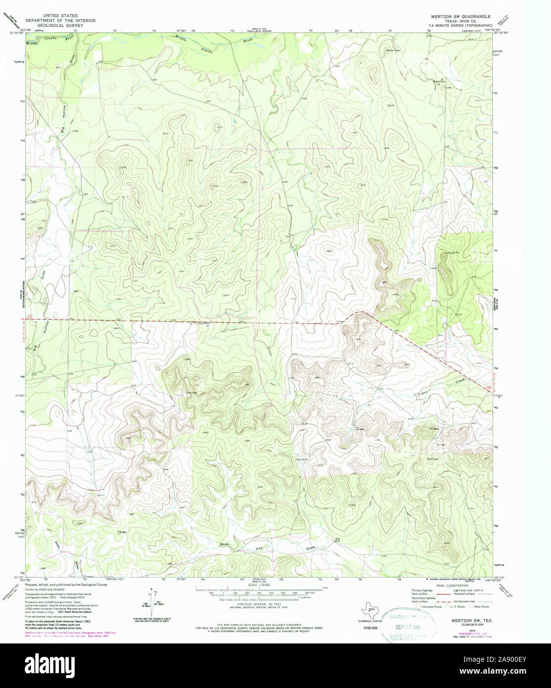 Mertzon map hi-res stock photography and images - Alamy