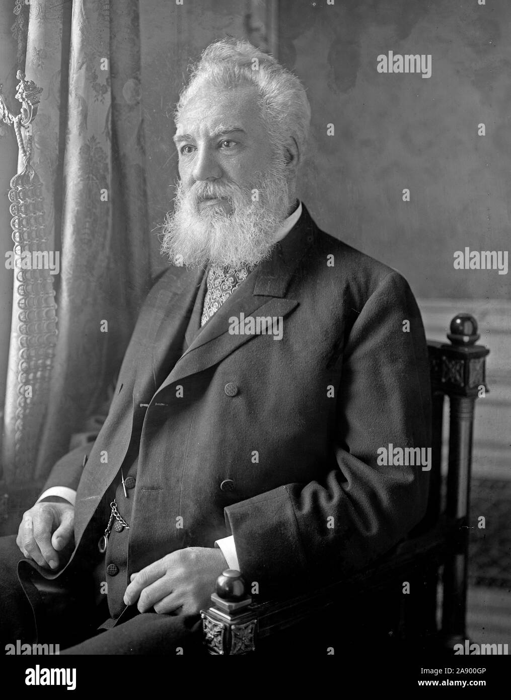 Alexander Graham Bell, inventor of the Telephone ca. 1905-1922 Stock ...