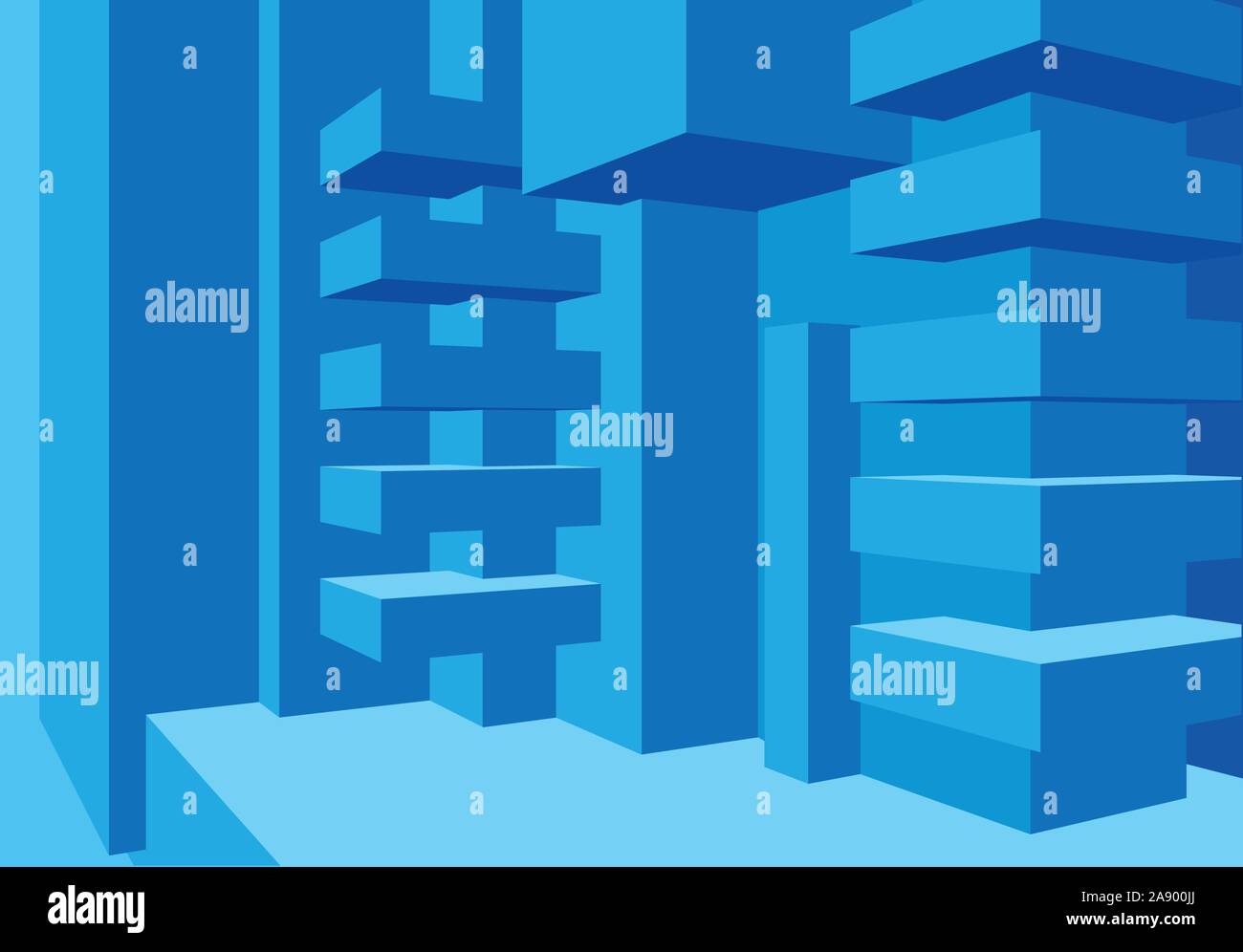 Architecture background with abstract cubes composition and clean ...